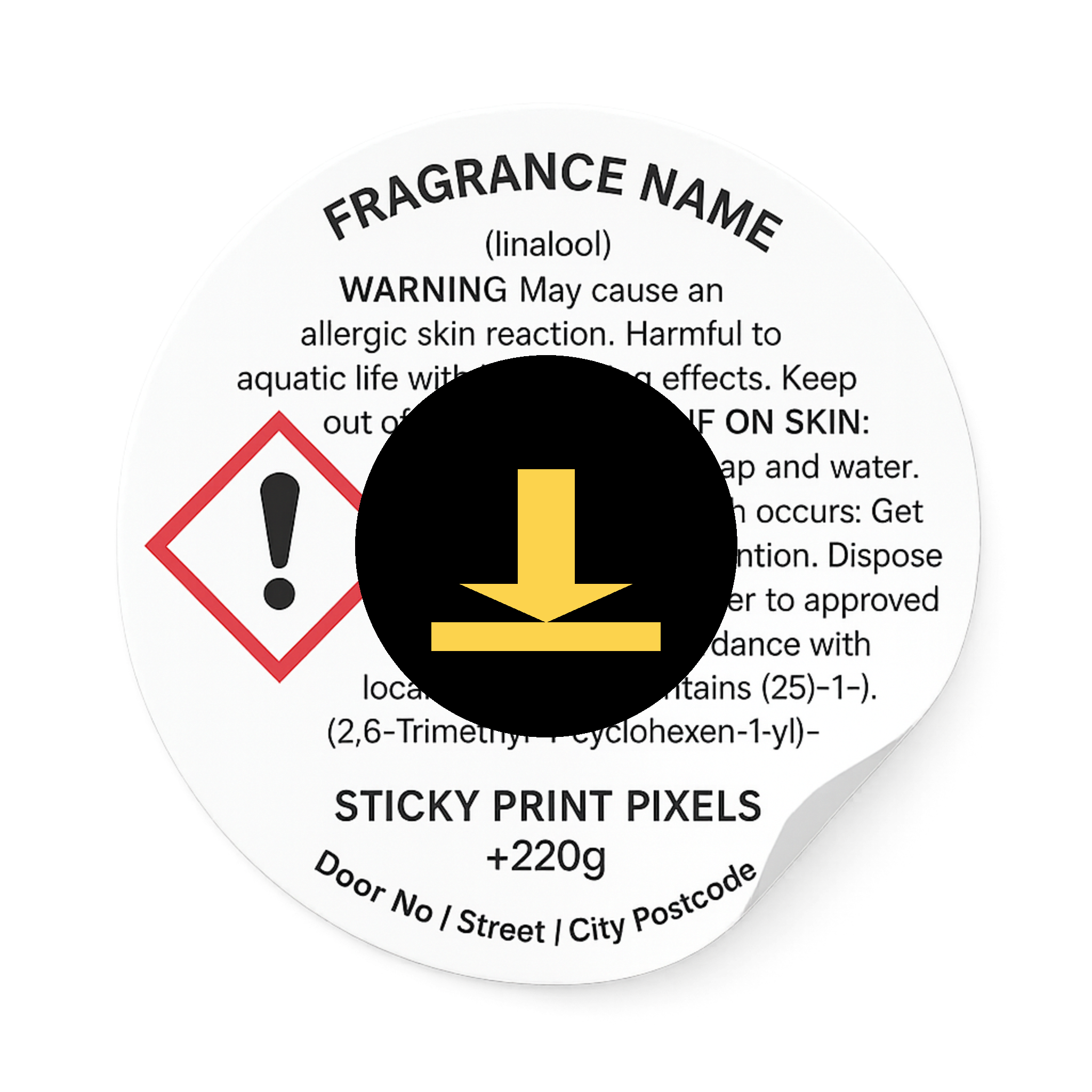 Downloadable GB CLP Labels for Wax Melts | 45mm Round UK – Sticky Print ...