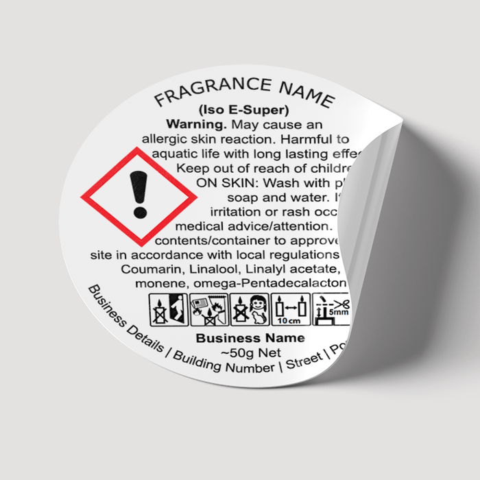 Custom CLP Labels for Candles – 10% Concentration – Sticky Print Pixels