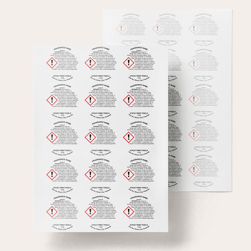 CLP Labels for Wax Melts & Candles | Sticky Print Pixels