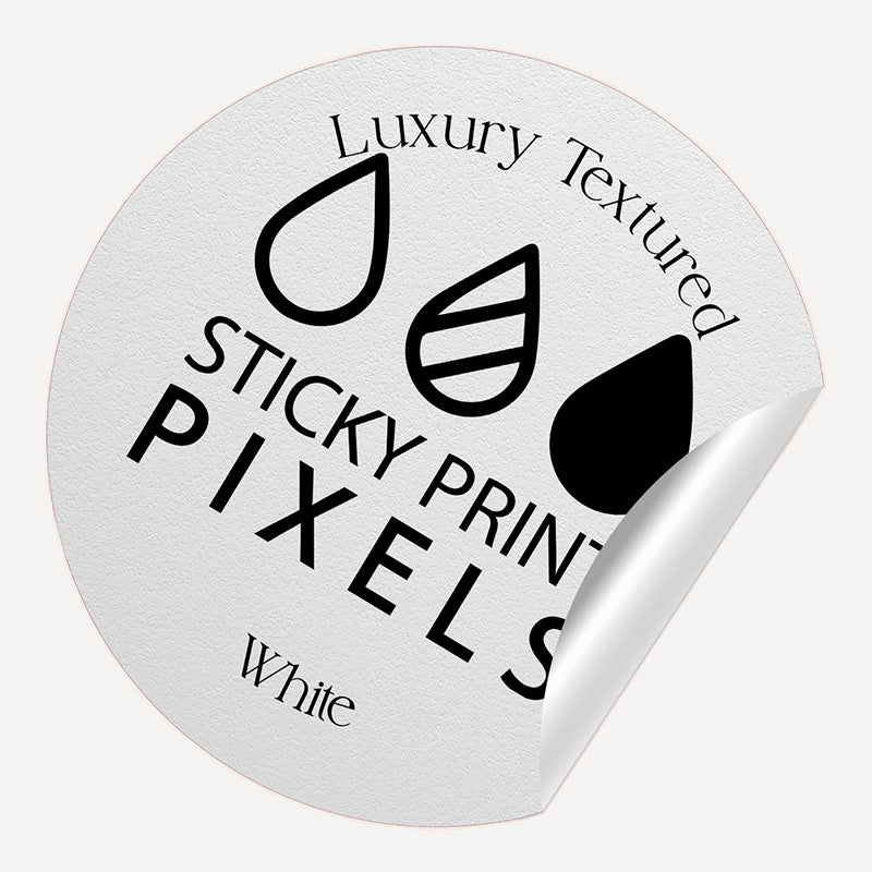 White Textured Stickers – Sticky Print Pixels