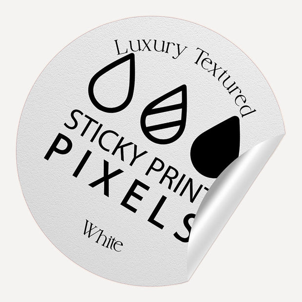 White Textured Stickers – Sticky Print Pixels