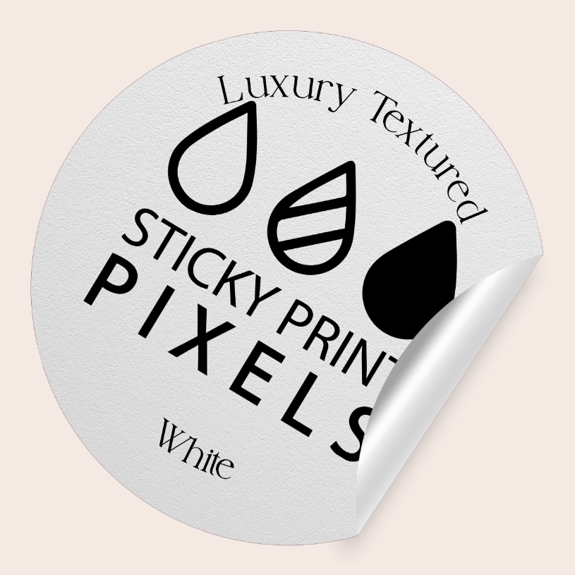 White Textured Stickers – Sticky Print Pixels