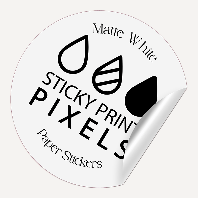 Matt White Paper Stickers – Sticky Print Pixels